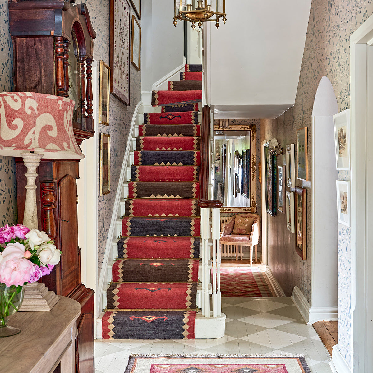 Blue, Red Medina Stair Runner - Bespoke – Susie Watson Designs