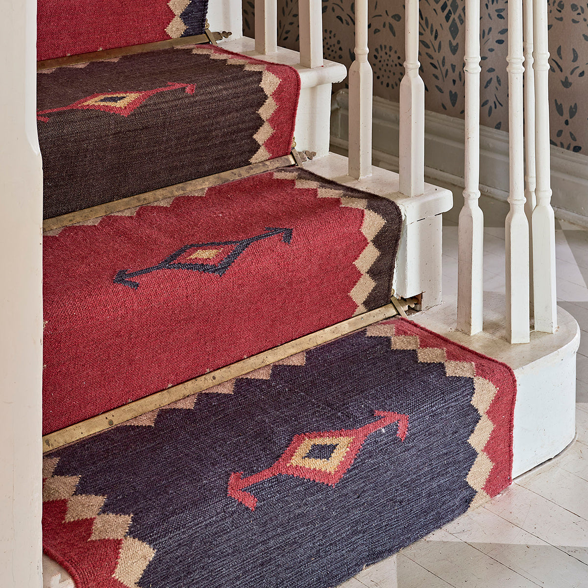 Blue, Red Medina Stair Runner - Bespoke – Susie Watson Designs
