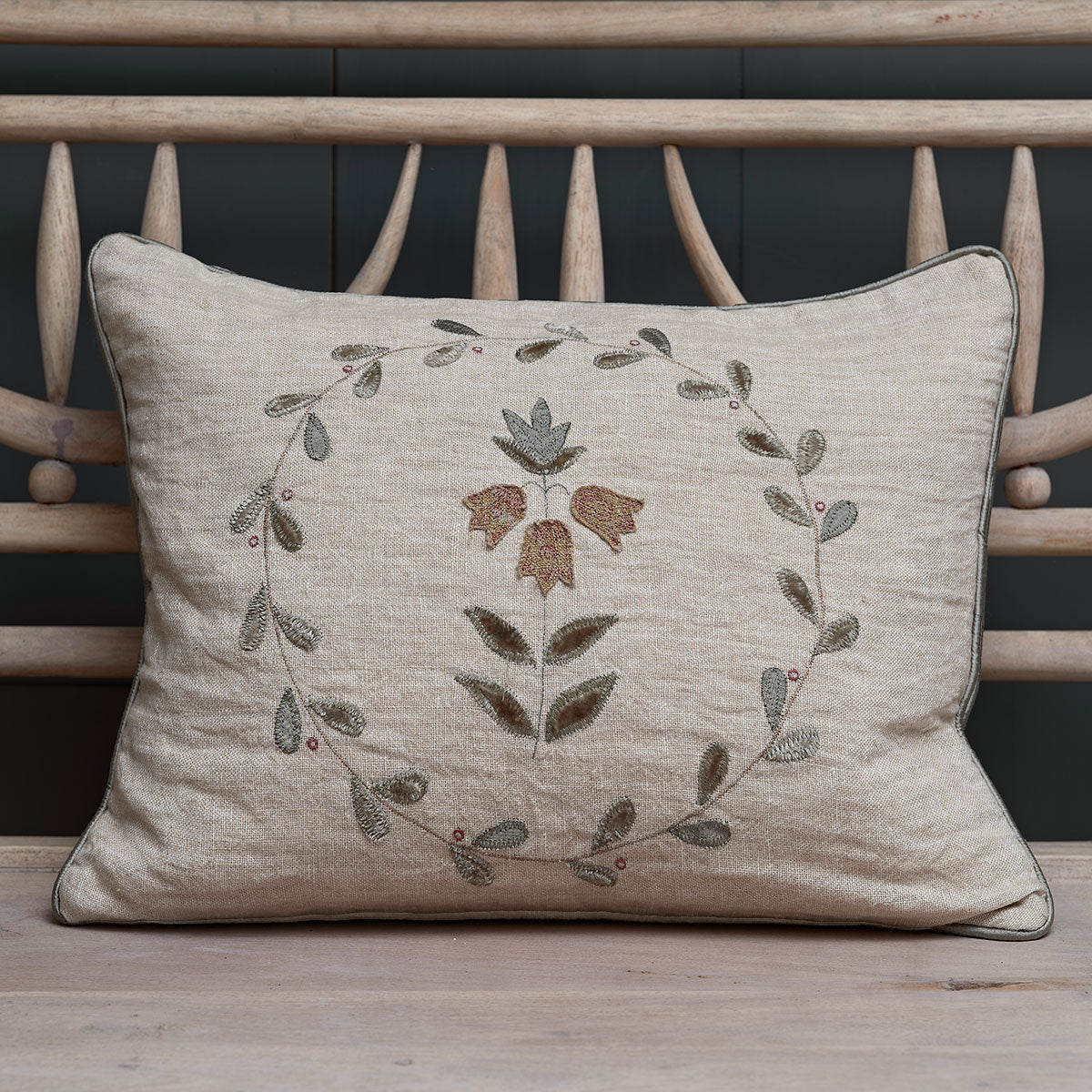 Smokey Blue Fritillary Rustic Linen Cushion – Susie Watson Designs