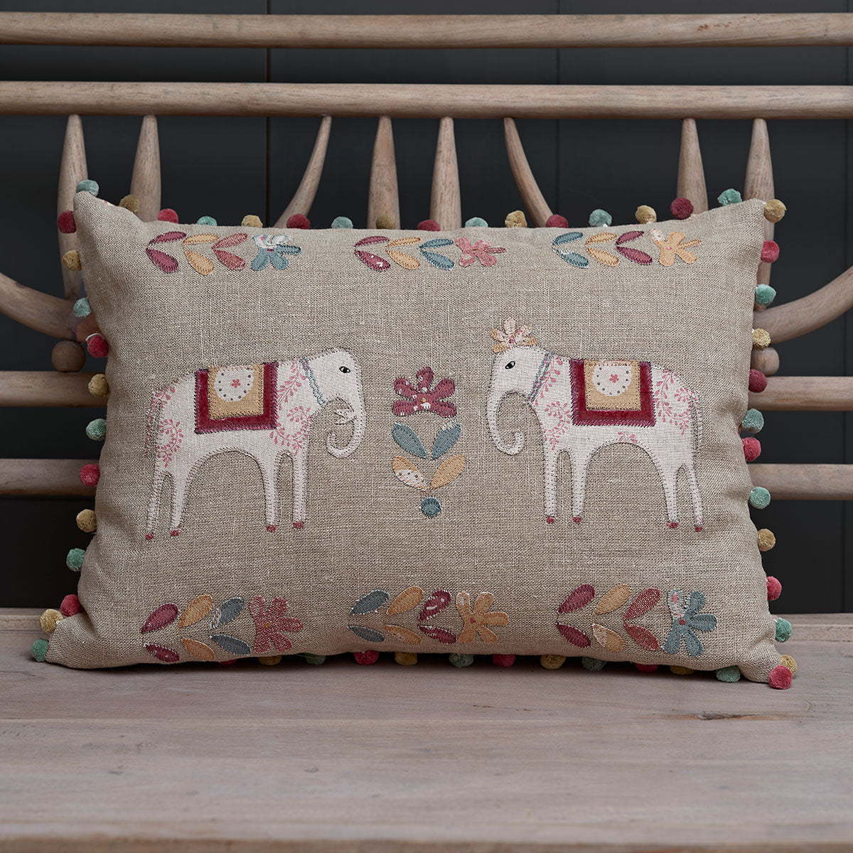 Embroidered Red Indian Wedding Cushion | Susie Watson Designs