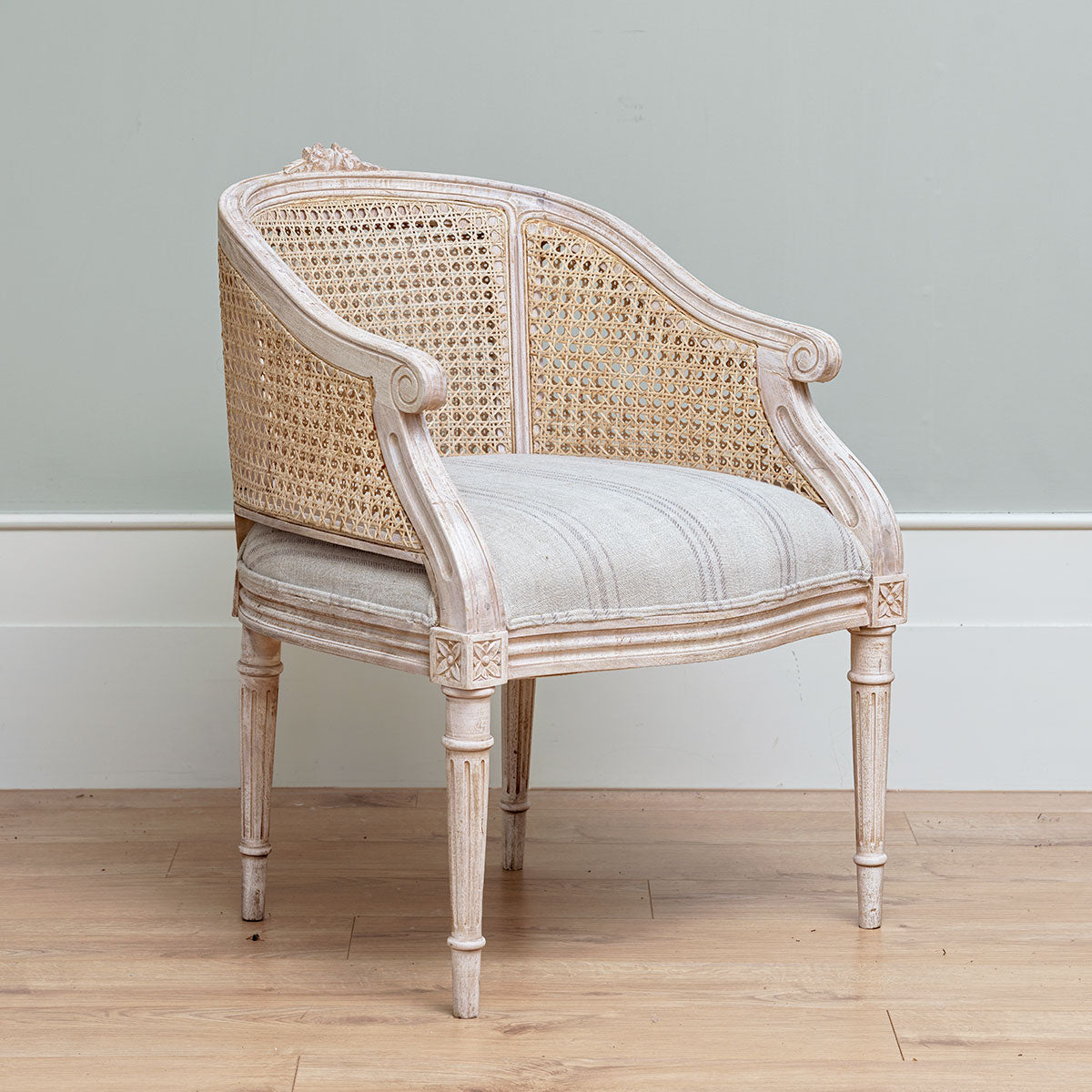 Charcoal Hartford Stripe Caned Arun Chair – Susie Watson Designs
