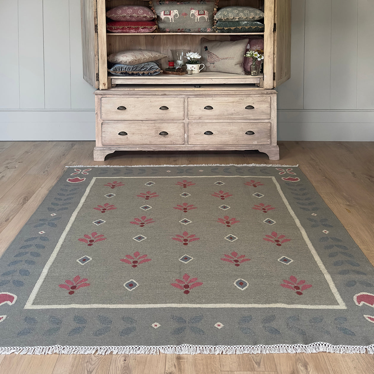 Sample Wool Kilim - Smokey Blue Sikhara - Medium – Susie Watson Designs