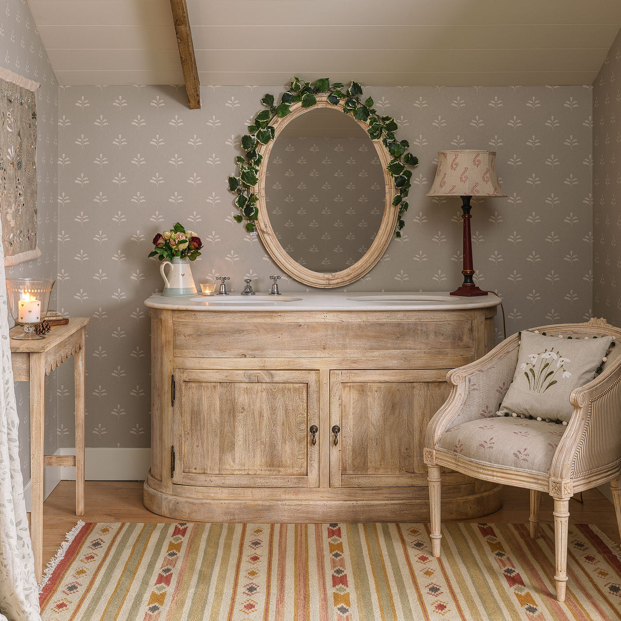 Bow Front Vanity Unit - Double Basin – Susie Watson Designs