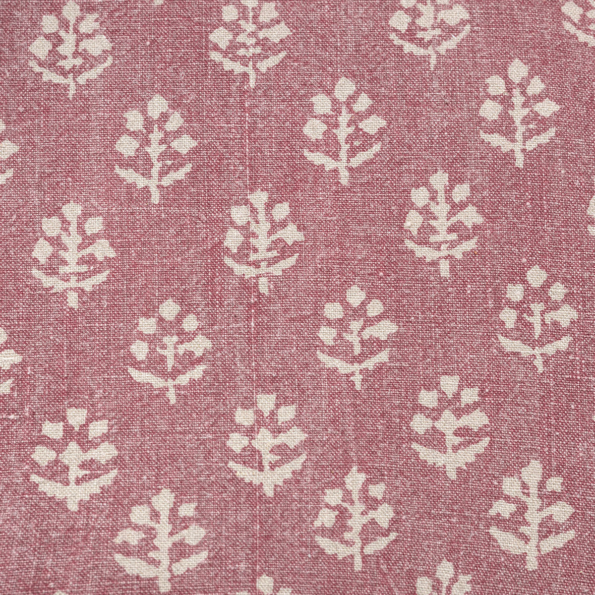 Hand-printed Damson Megha Rustic Linen/Stonewashed Panel (2.7m Approx ...