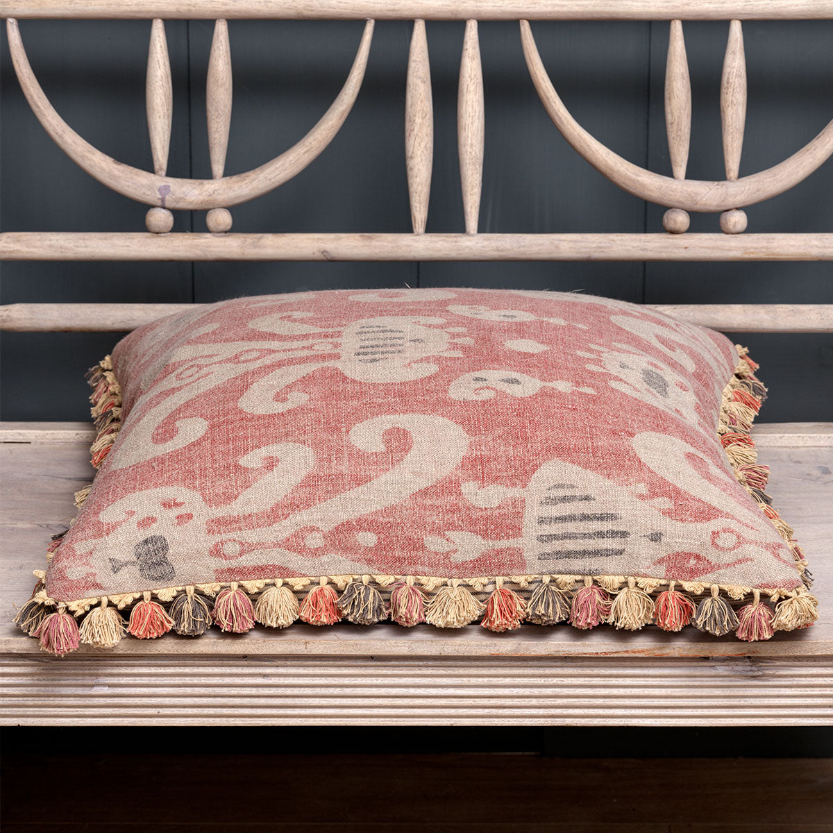 Faded Rose Natasha Large Seat Cushion with Tassels – Susie Watson Designs