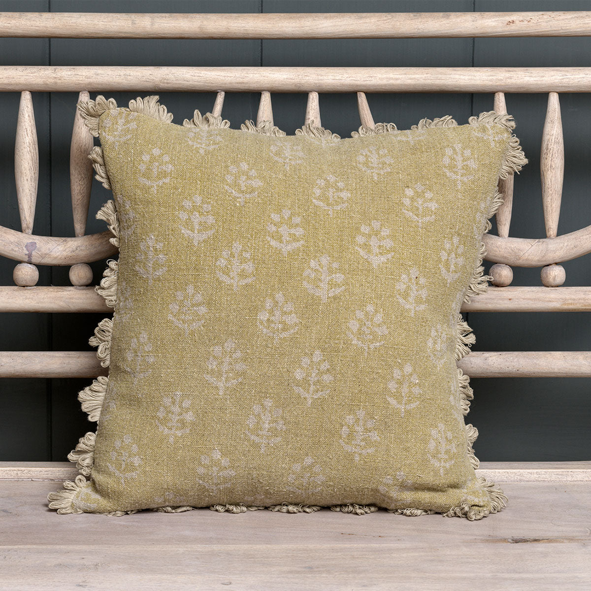 Green Reverse Megha Rustic Linen Cushion - Sale – Susie Watson Designs