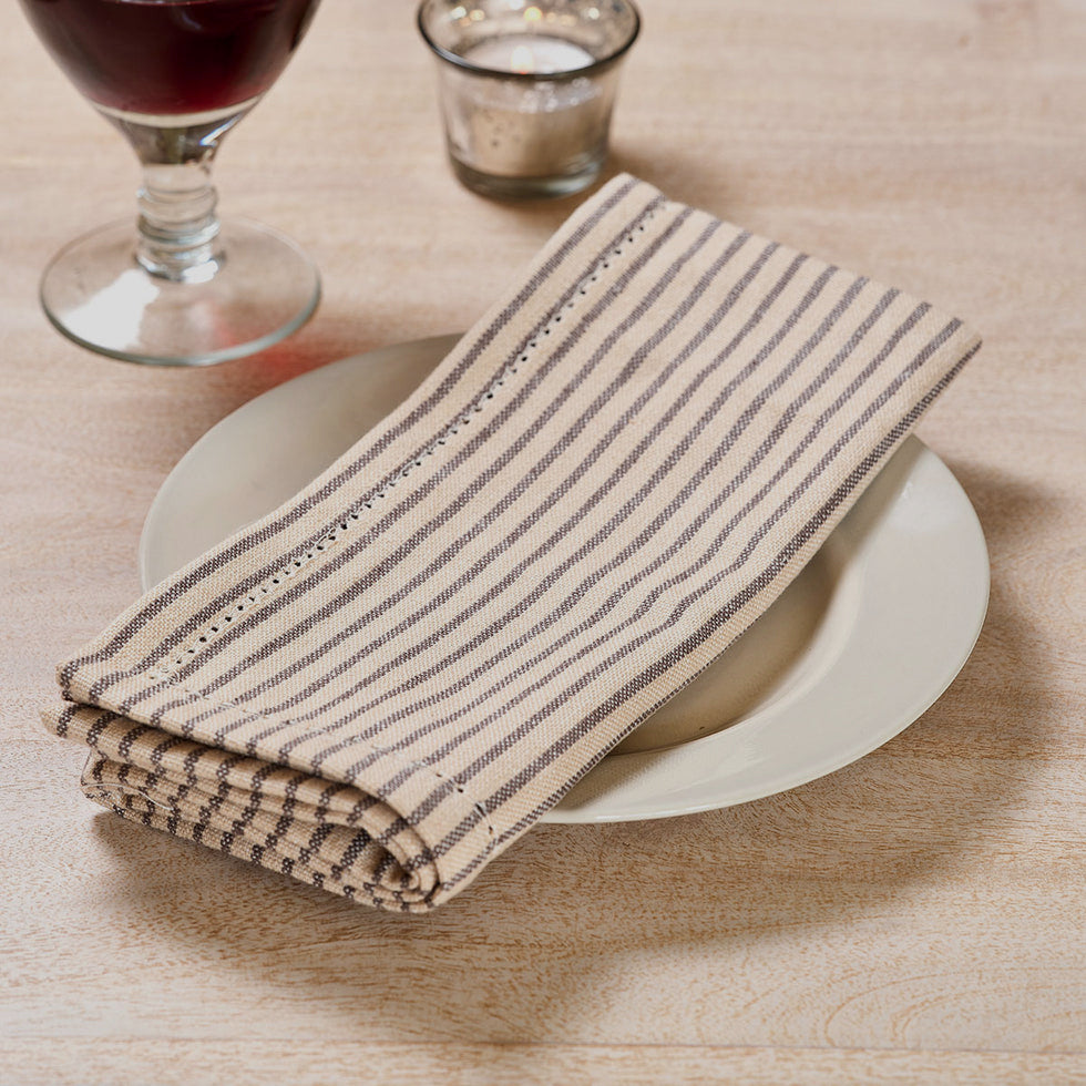 Charcoal Dimity Stripe Napkin (Set of 4) – Susie Watson Designs