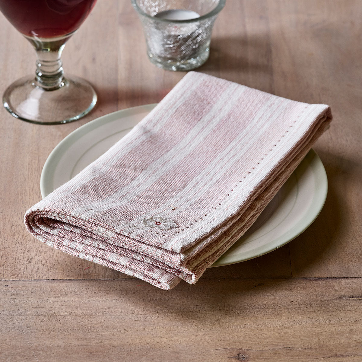 Pale Rose Cambridge Stripe Napkin (Set of 4) | Susie Watson Designs