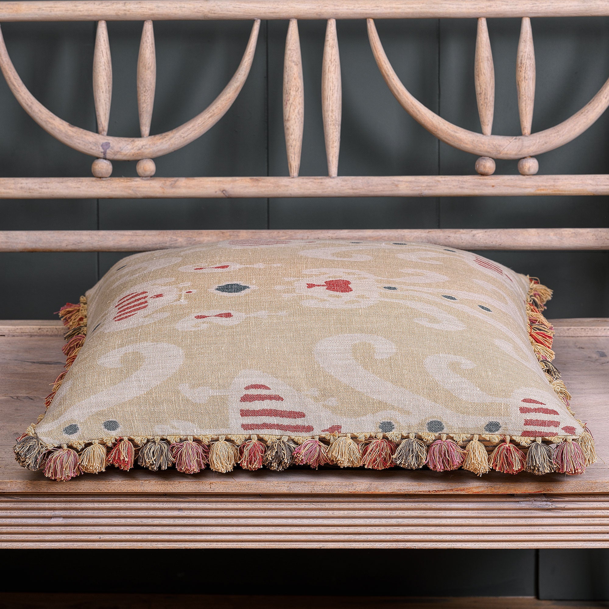 Light Saffron Natasha Large Seat Cushion with Tassels – Susie Watson ...