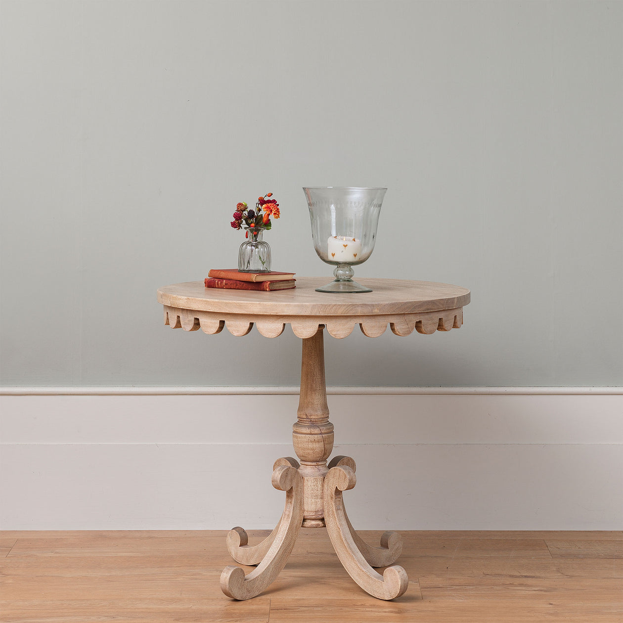 Side Table with Scalloped Edge – Susie Watson Designs