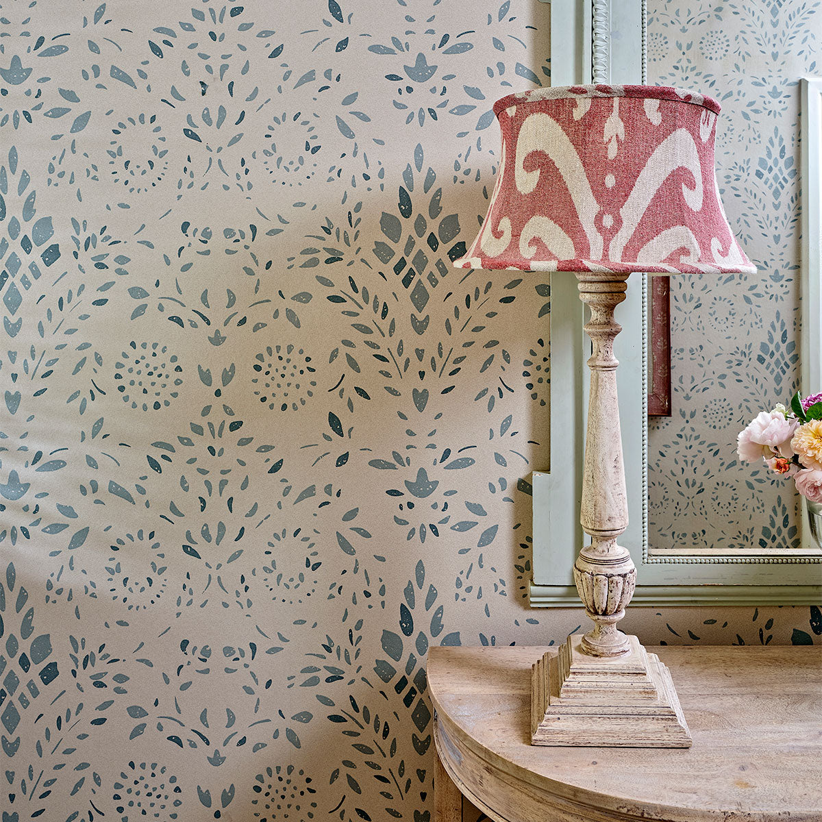 Summer Blue Large Maja Wallpaper | Susie Watson Designs