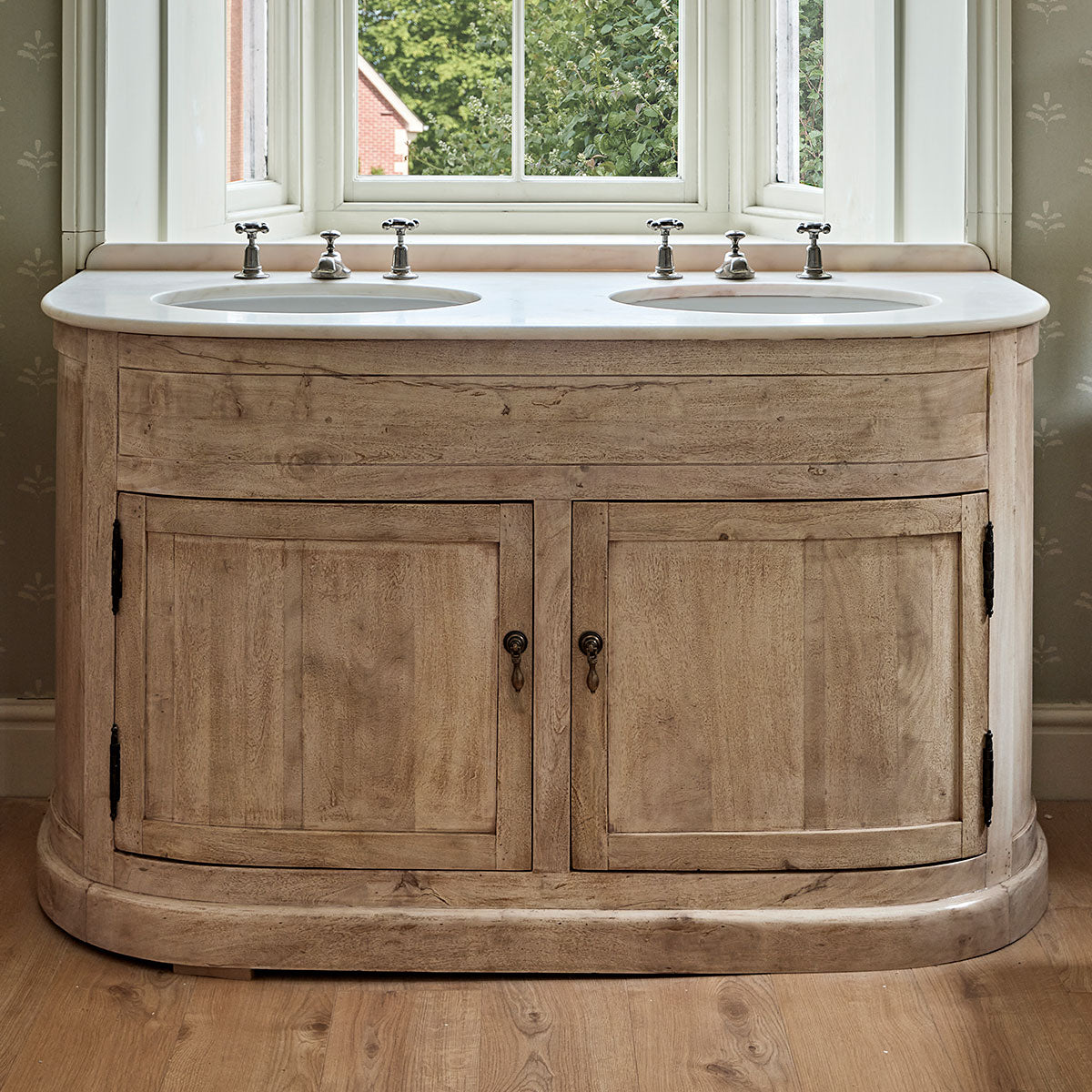 Bow Front Vanity Unit - Double Basin – Susie Watson Designs