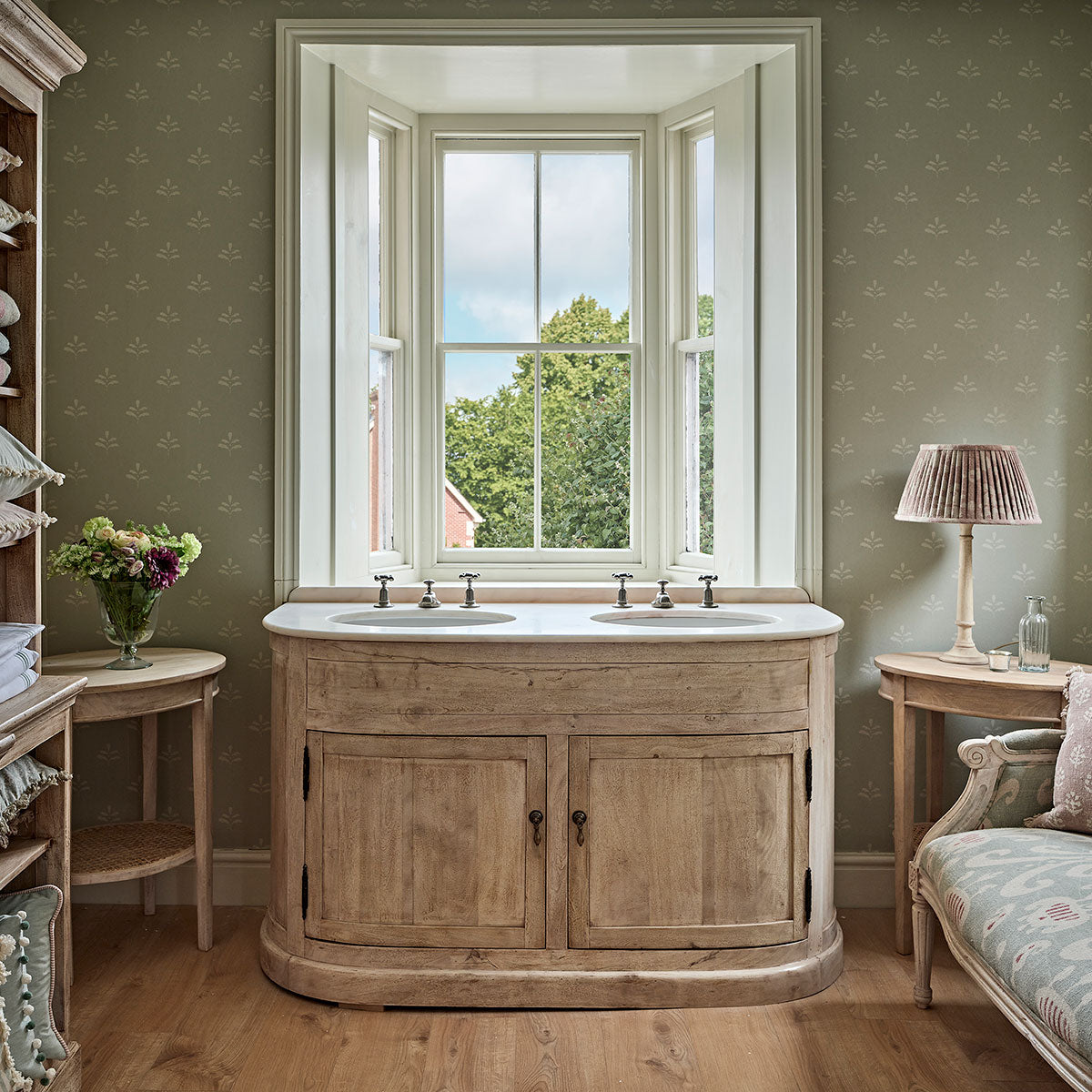 Bow Front Vanity Unit - Double Basin – Susie Watson Designs