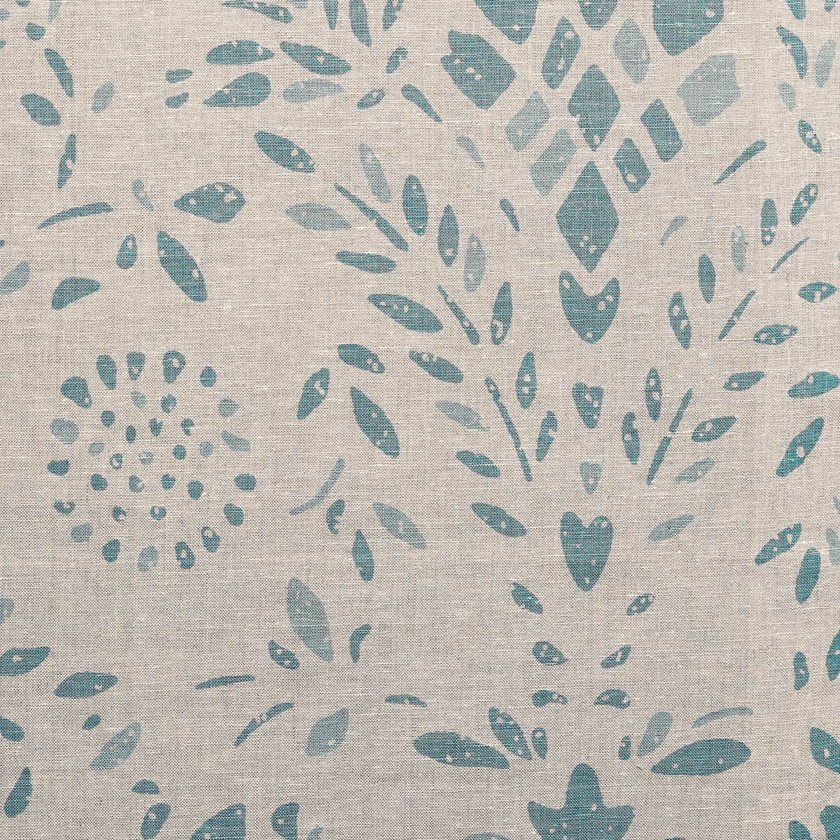 Hand-printed Summer Blue Maja Linen - 348 Roll End 3m – Susie Watson ...