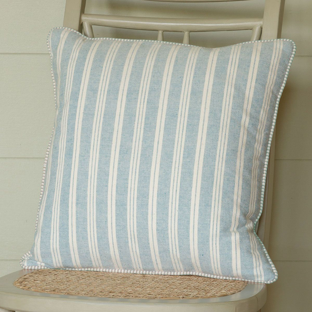 Salcombe Blue Cambridge Stripe Cushion – Susie Watson Designs