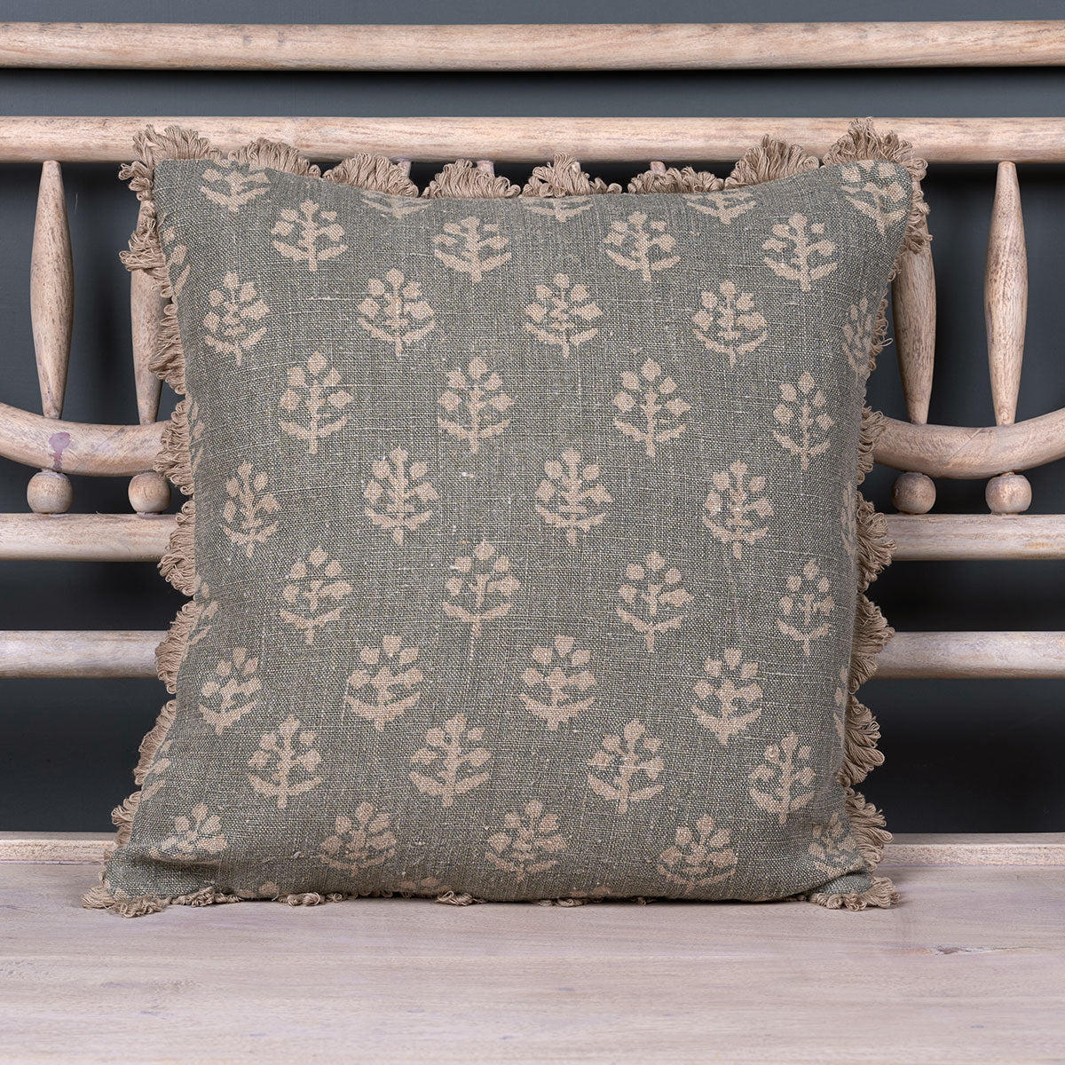 Smokey Blue Megha Linen Cushion | Susie Watson Designs