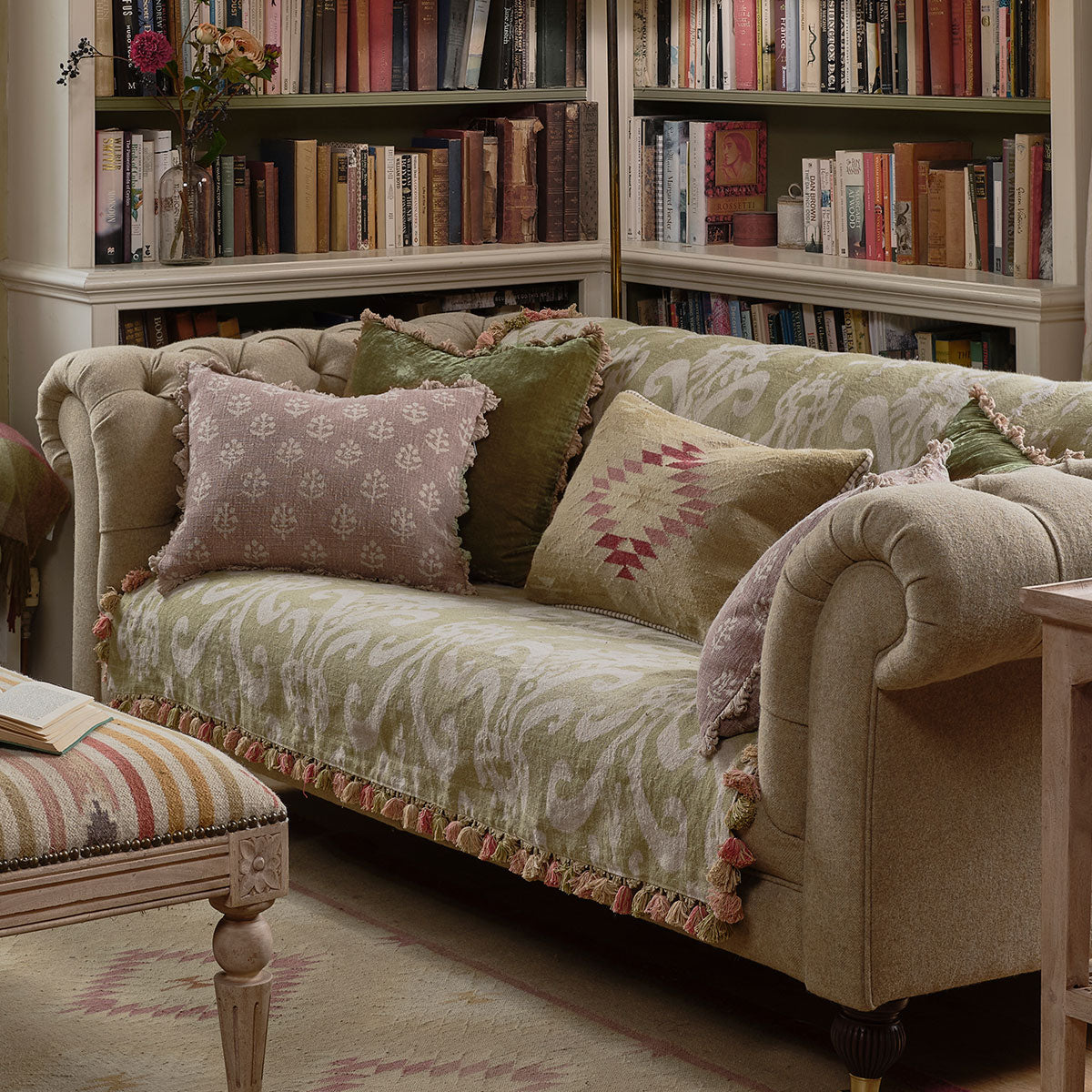 Grape Megha Rustic Linen Cushion | Susie Watson Designs