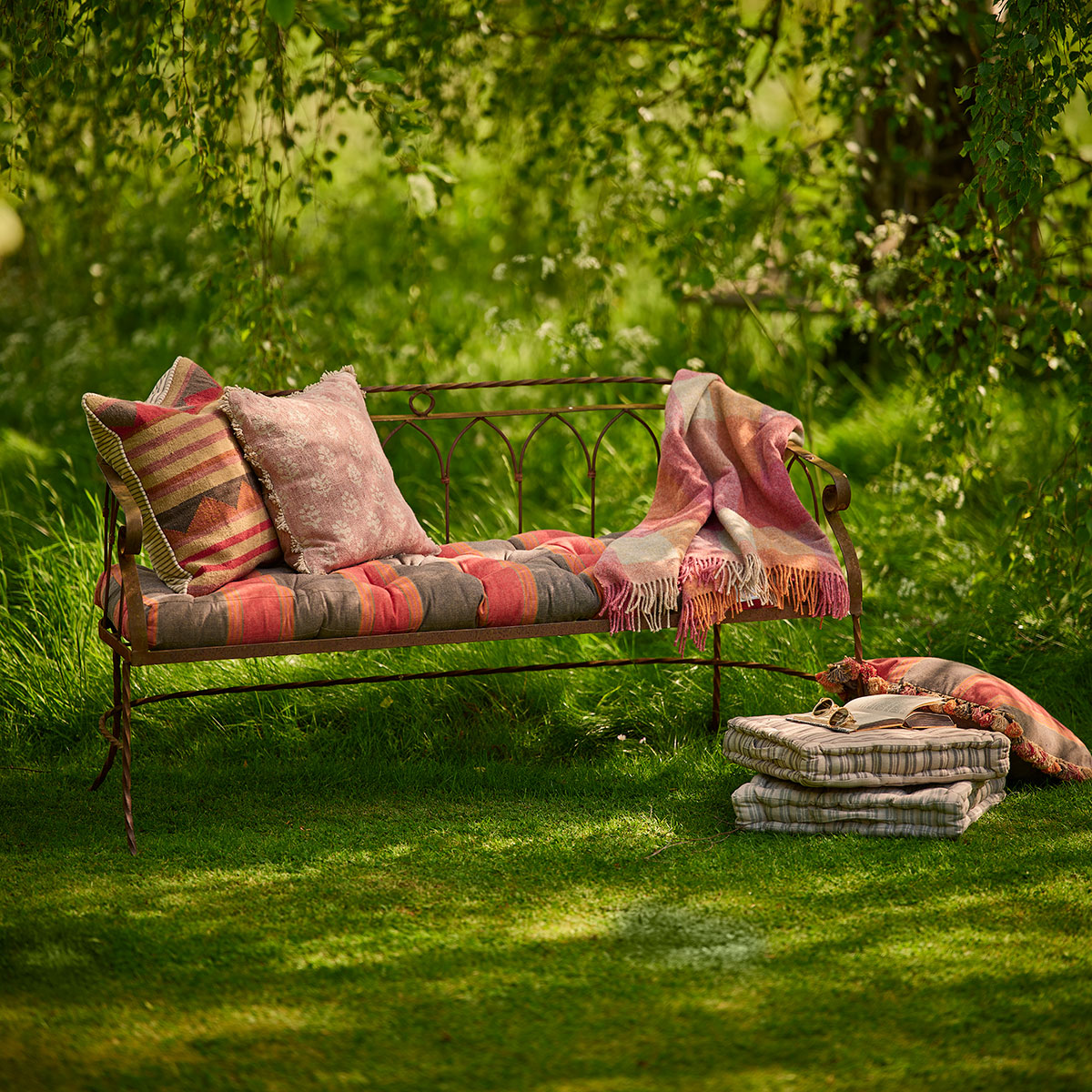 Gustavian Bench Box Cushion - Jodhpur Stripe | Susie Watson Designs