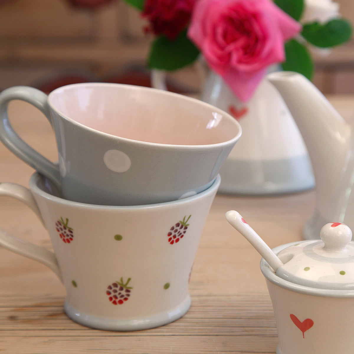 Blue White Spot Conical Mug | Susie Watson Designs