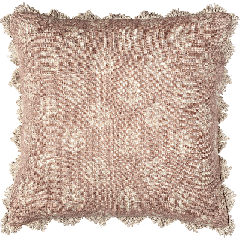 Reverse Dusky Mauve Rustic Megha Linen Cushion | Susie Watson Designs