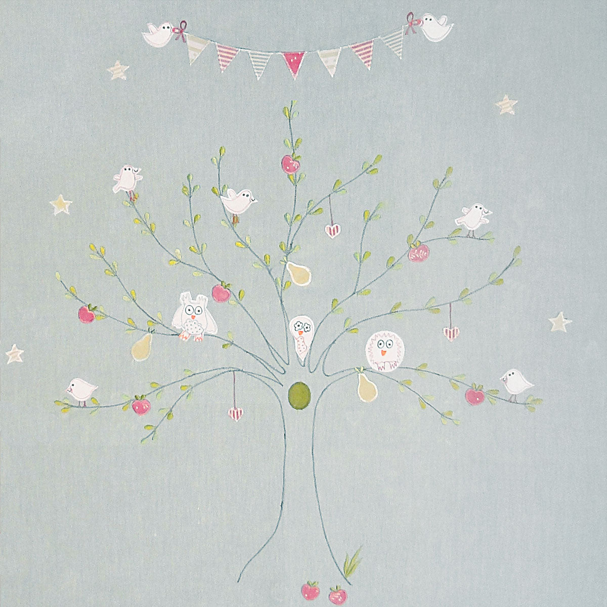 Bird Tree Embroidered Panel | Susie Watson Designs