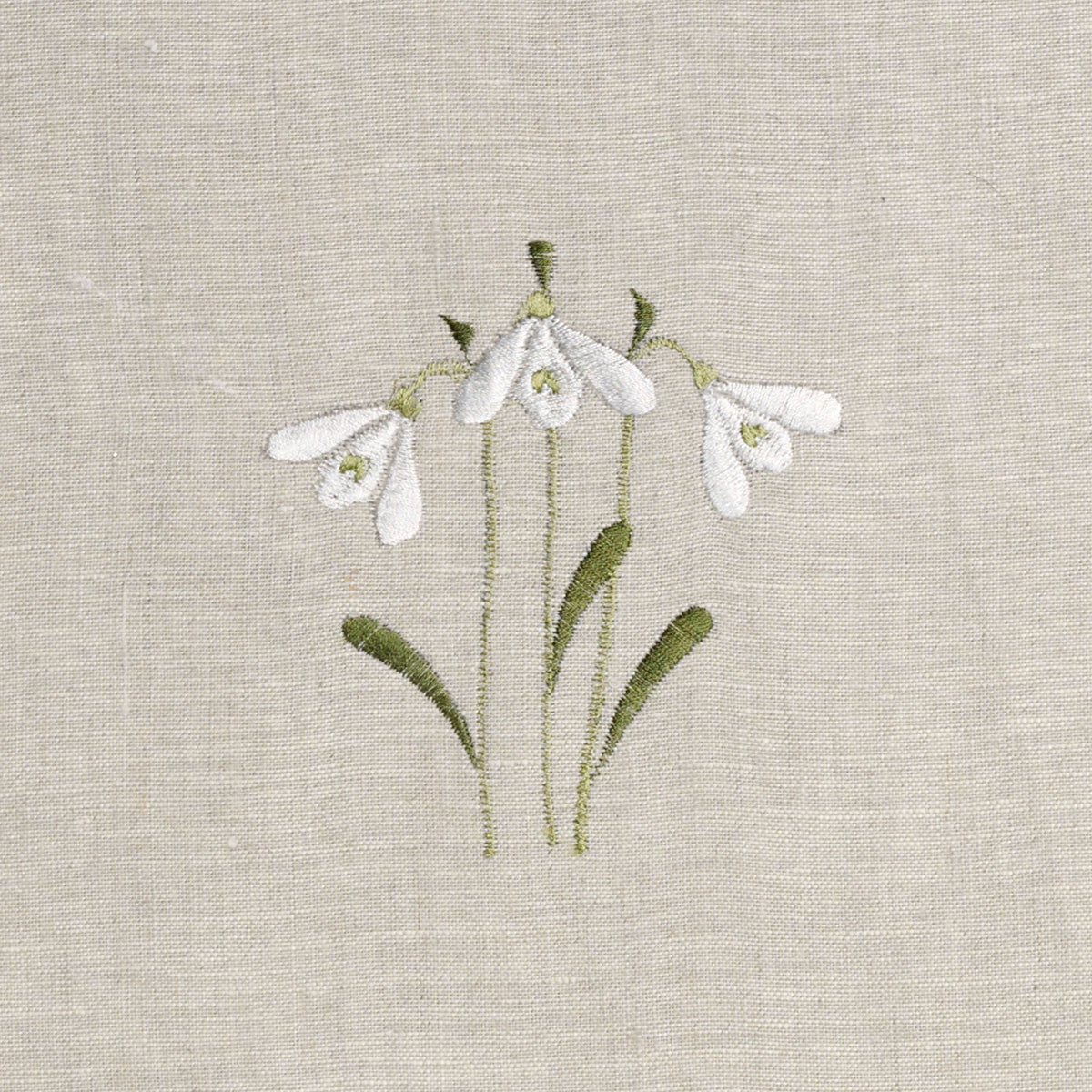 Snowdrop Embroidered Linen 3m Panel - 138 | Susie Watson Designs