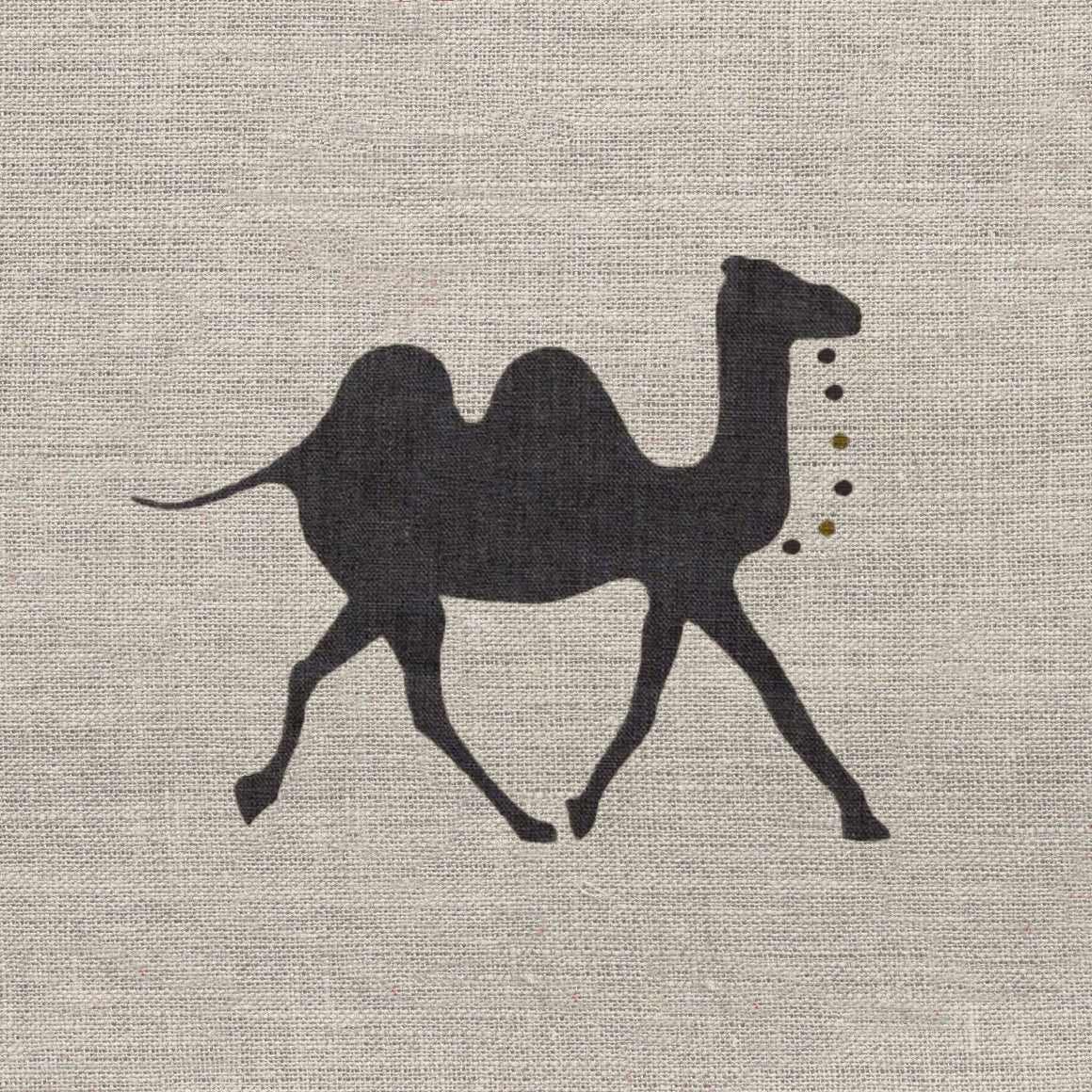 Hand-printed Charcoal Pushkar Linen – 380 | Susie Watson Designs