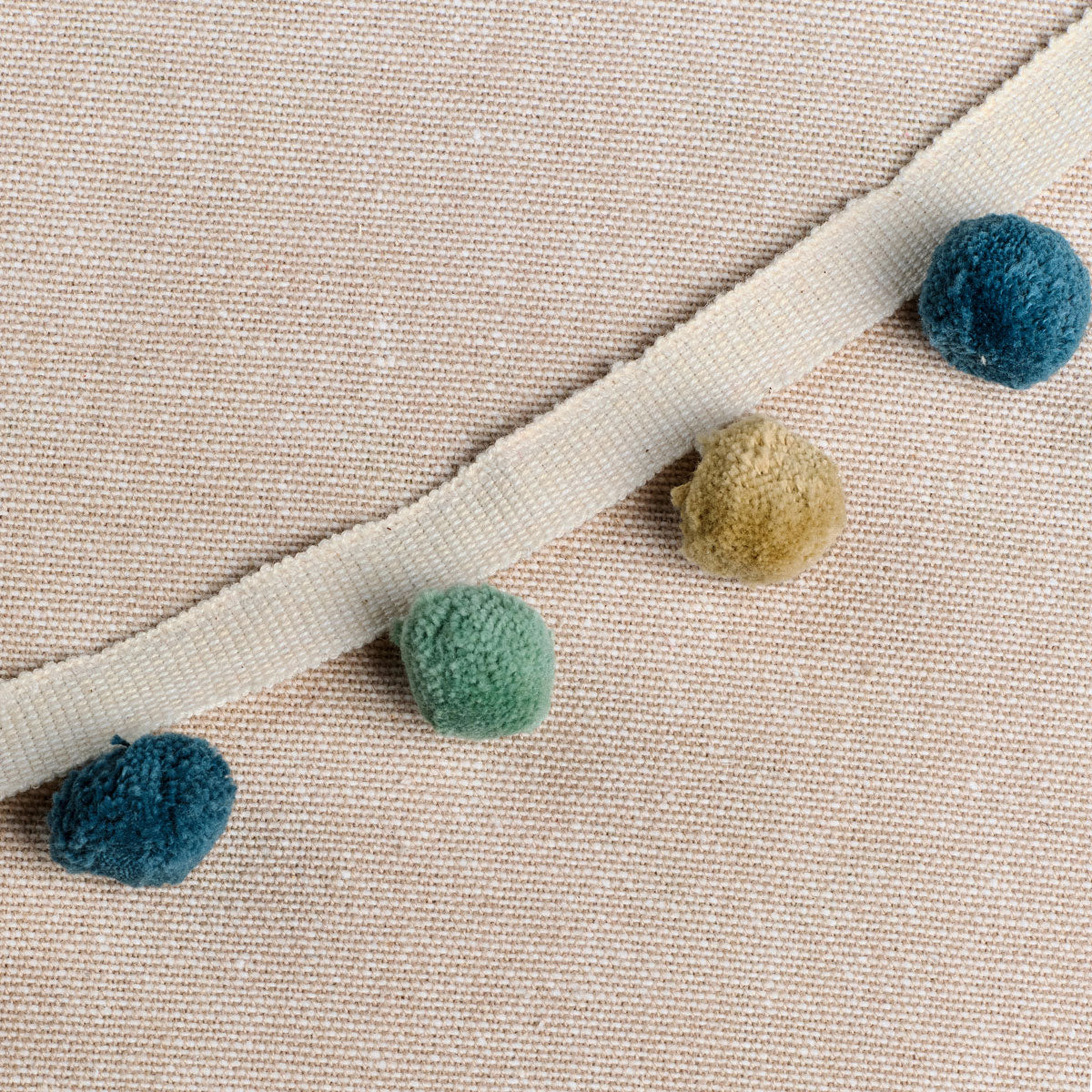 Egyptian Blue, Jute, Duck Egg Pom Poms | Susie Watson Designs