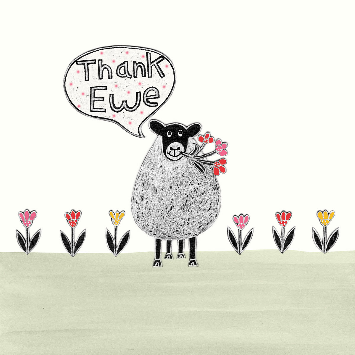 Thank Ewe Card | Susie Watson Designs