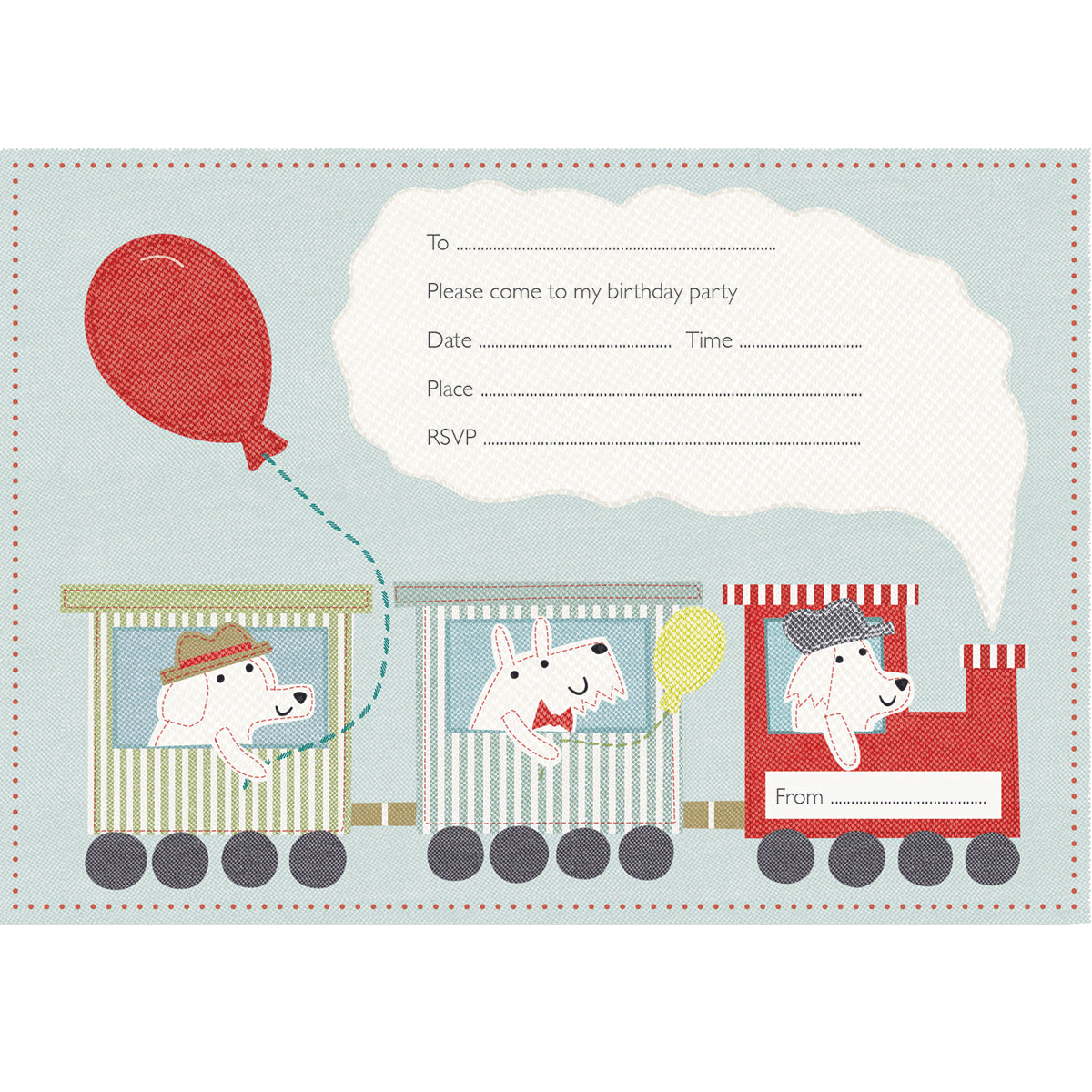 Train Party Invitations (Pack of 6) | Susie Watson Designs