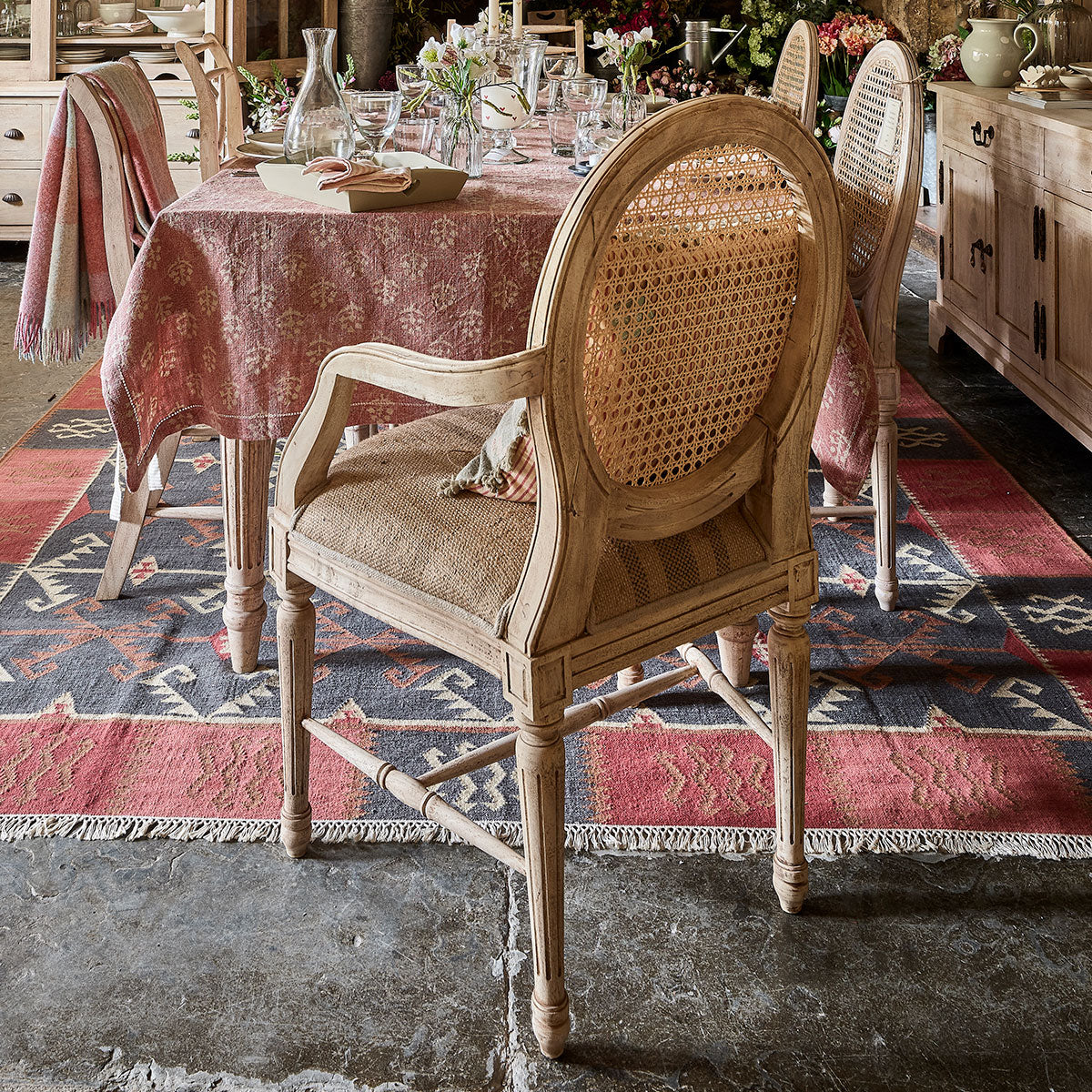 Upholstered Farmhouse Carver | Susie Watson Designs