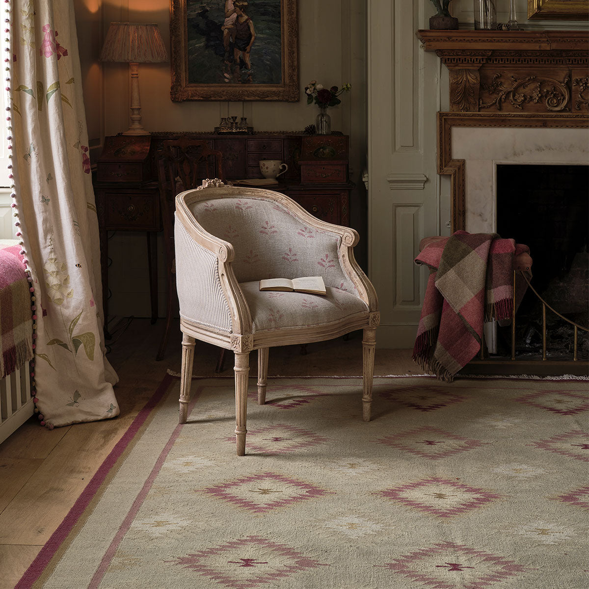 Hand-woven Wool Kilim - Celadon Shimla - Large | Susie Watson Designs