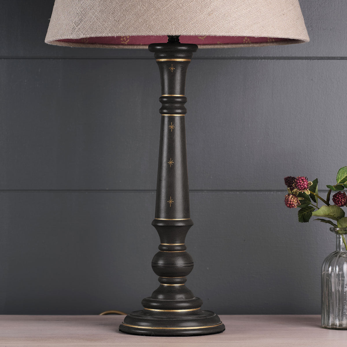 Painted Luna Lamp Base - Charcoal | Susie Watson Designs