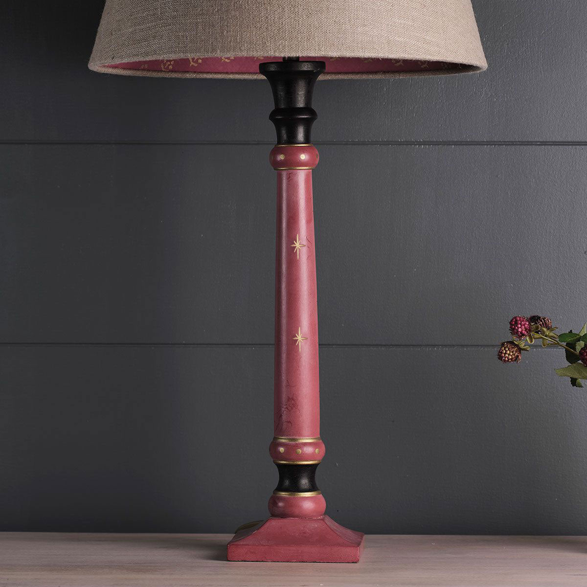 Red Gold Star Standard Stick Lamp Base | Susie Watson Designs
