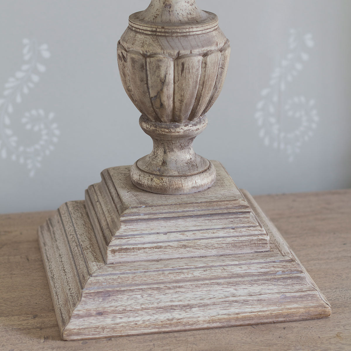 Tall Carved Weathered Lamp Base | Susie Watson Designs