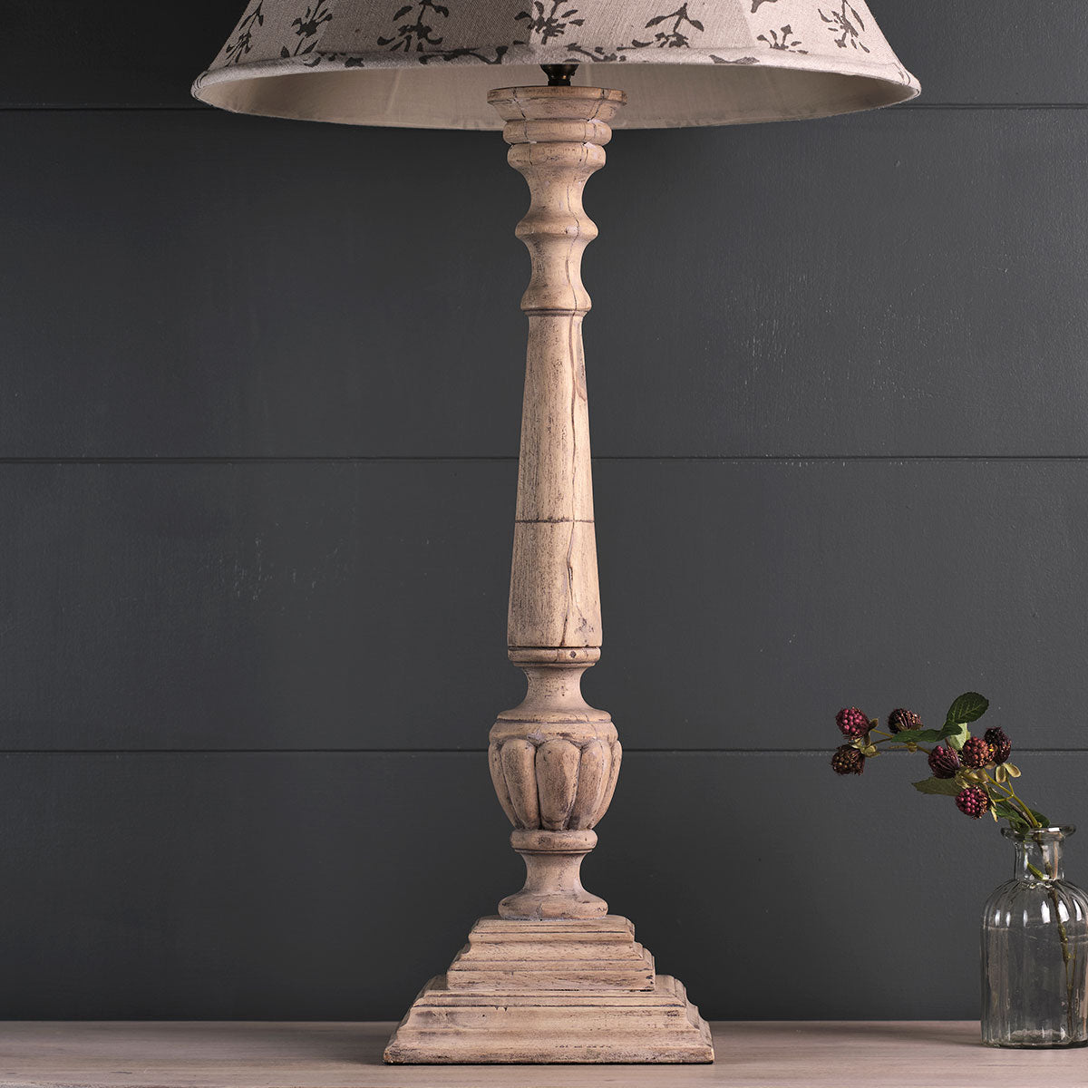 Tall Carved Weathered Lamp Base | Susie Watson Designs