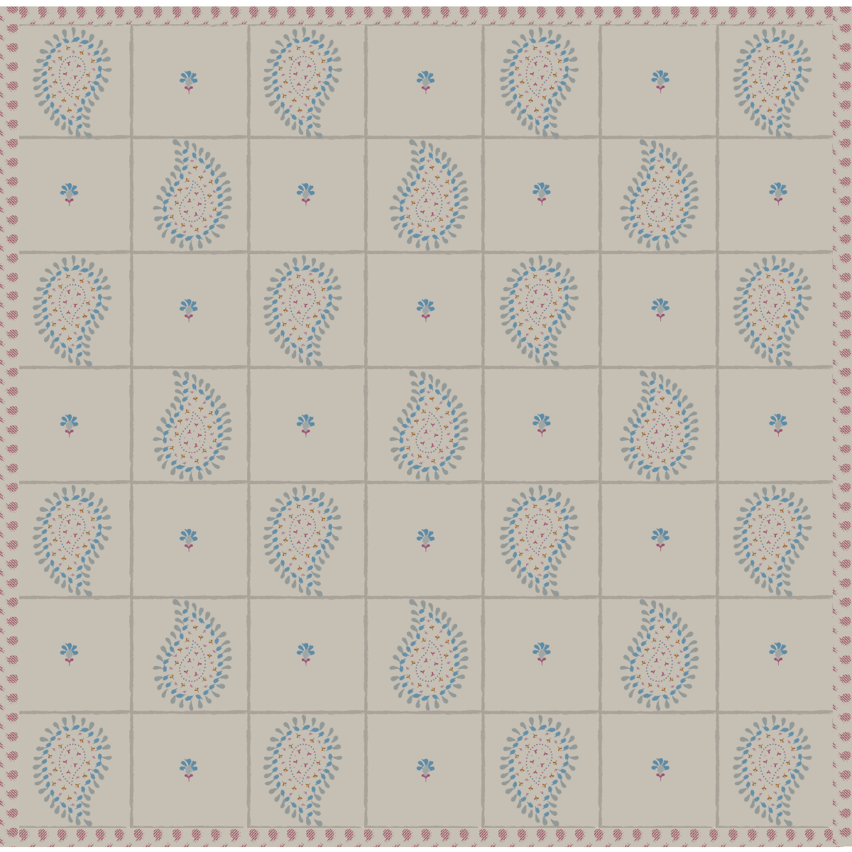 Smokey Blue Embroidered Malathi Quilt – King Size | Susie Watson Designs