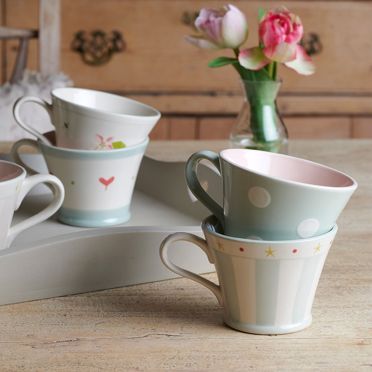 Blue Stripe Conical Mug | Susie Watson Designs