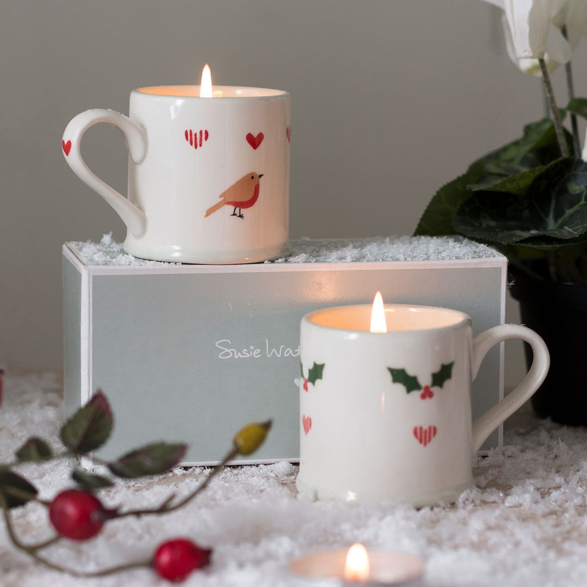 Christmas - Scented Candles in Espresso Mugs Gift Set | Susie Watson ...