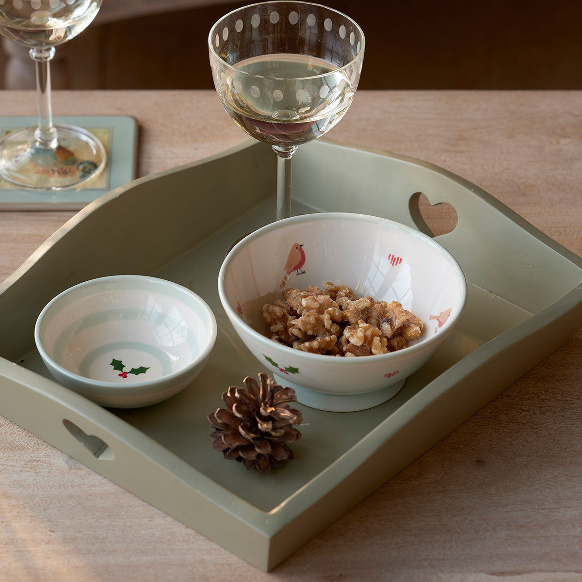 Christmas Holly Mini Bowl/Teabag Holder | Susie Watson Designs