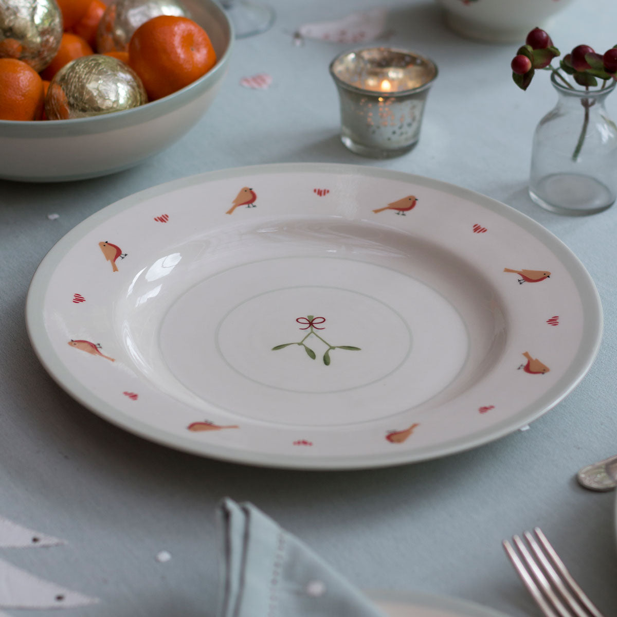Christmas Robin Decorative Plate | Susie Watson Designs