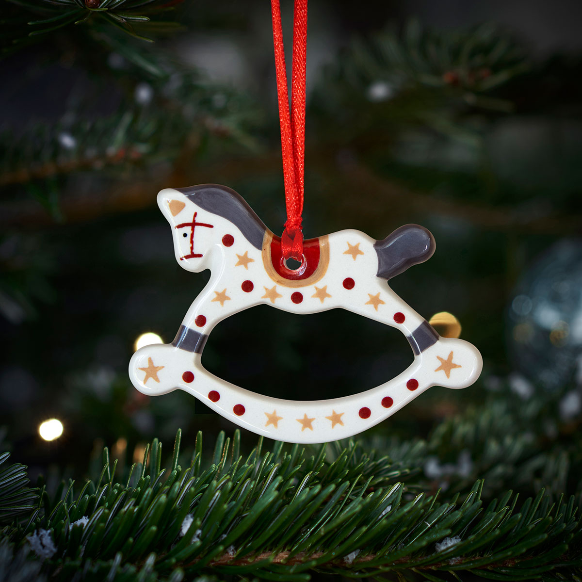 Rocking Horse Christmas Decoration Red | Susie Watson Designs