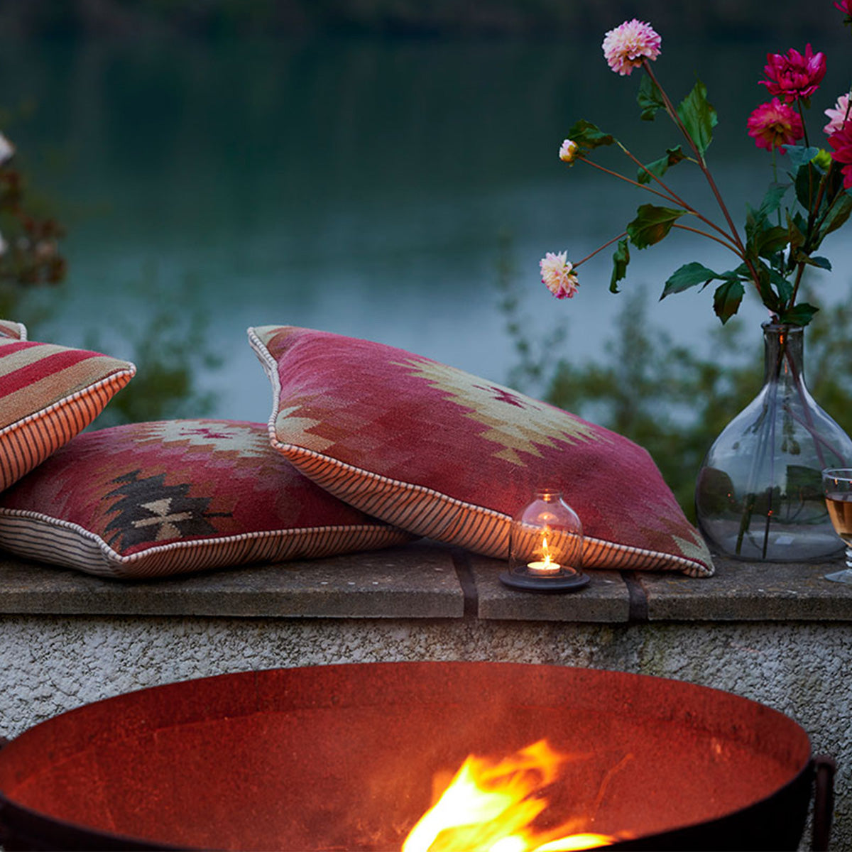 Red Shimla Kilim Cushion | Susie Watson Designs