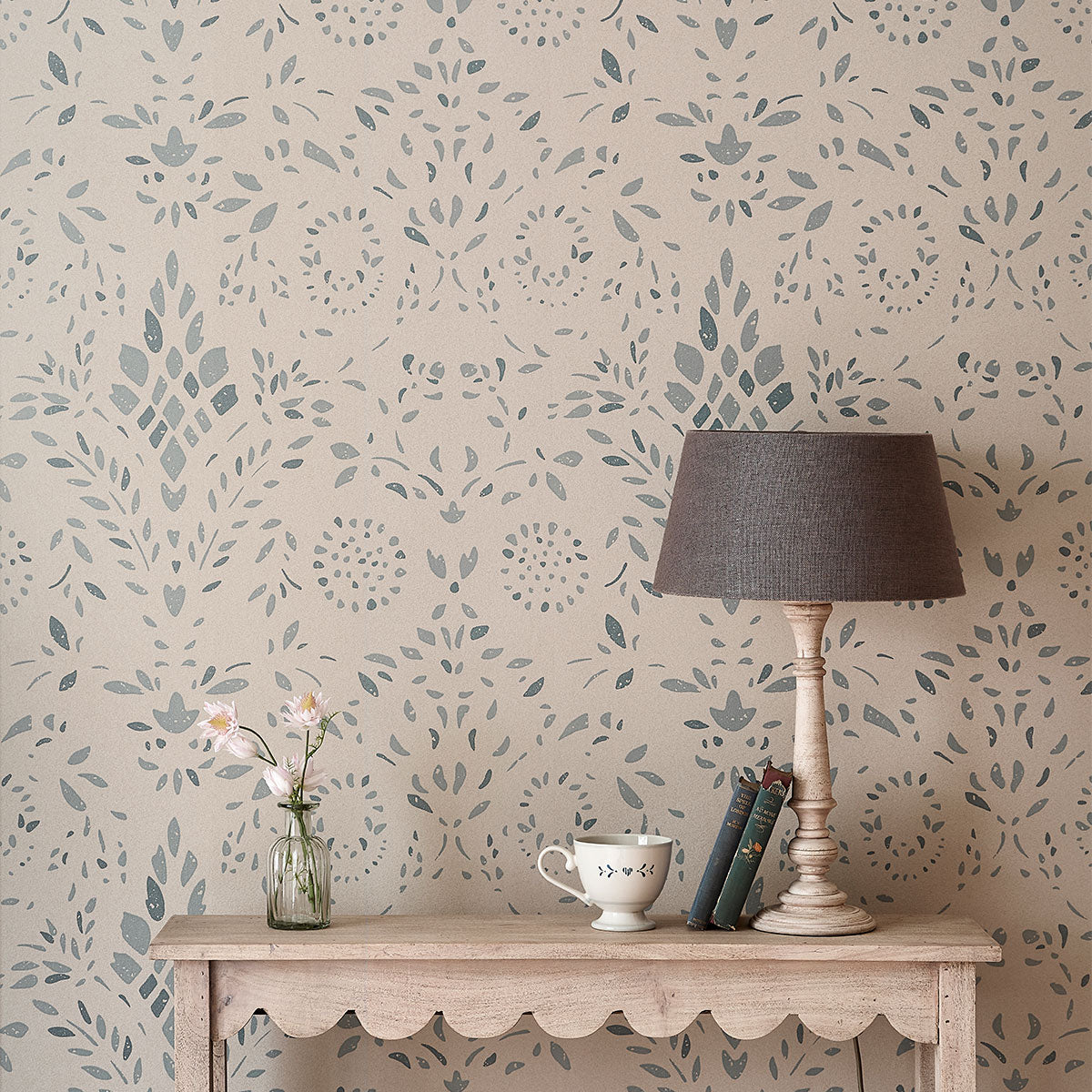 Summer Blue Large Maja Wallpaper | Susie Watson Designs