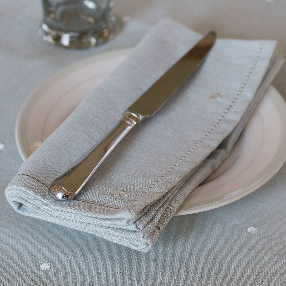 Duck Egg White Spot Napkin (Set of 4) | Susie Watson Designs